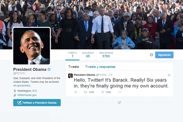 Barack Obama estrenó nueva cuenta de Twitter
