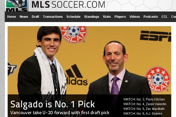 Omar Salgado, primera elección del Superdraft de la MLS