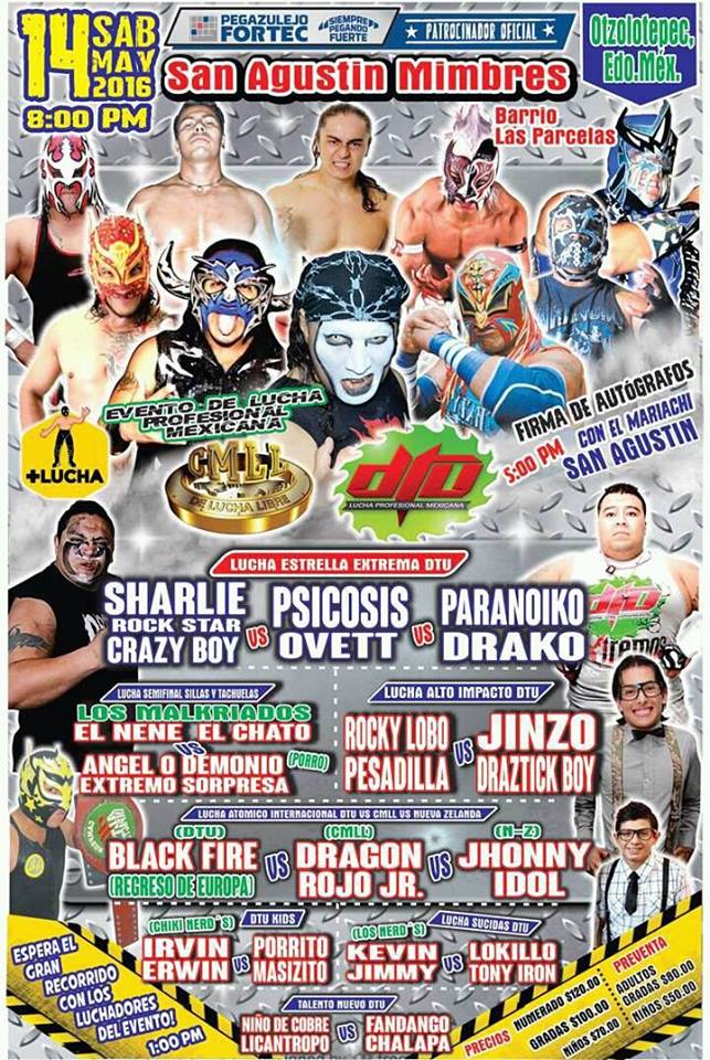 Carteleras de lucha del 10 al 16 de mayo