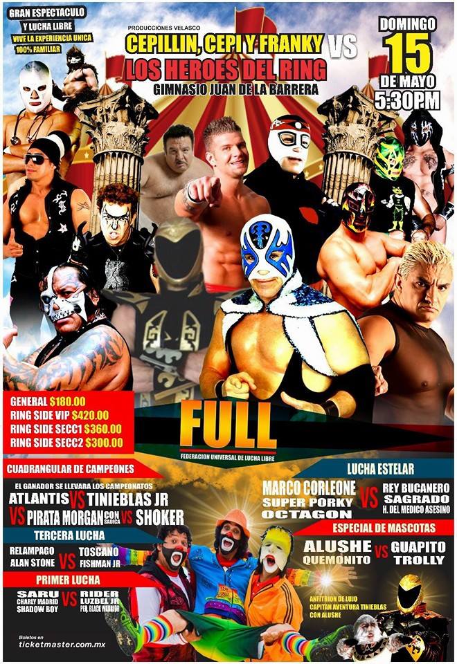 Carteleras de lucha del 10 al 16 de mayo