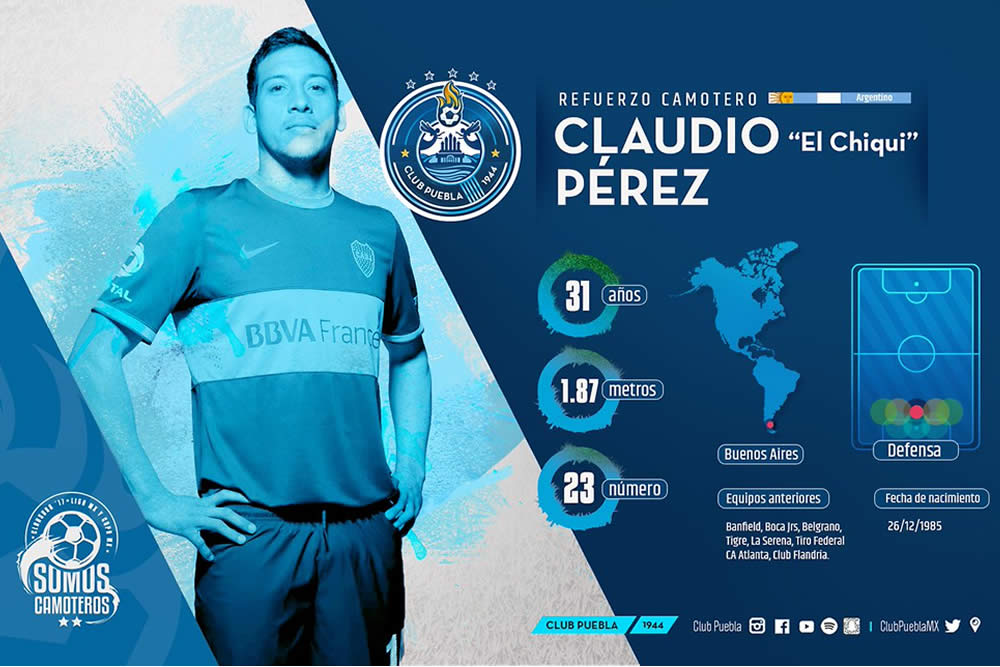 Claudio Pérez, último refuerzo de Puebla