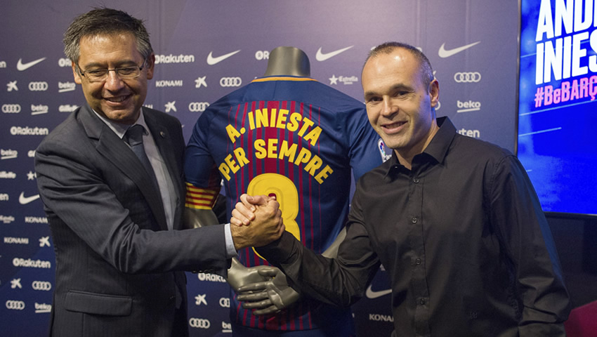 Iniesta renovó contrato de ‘por vida’ con el Barça