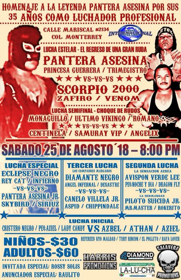 Carteleras de lucha libre del 22 al 28 de agosto