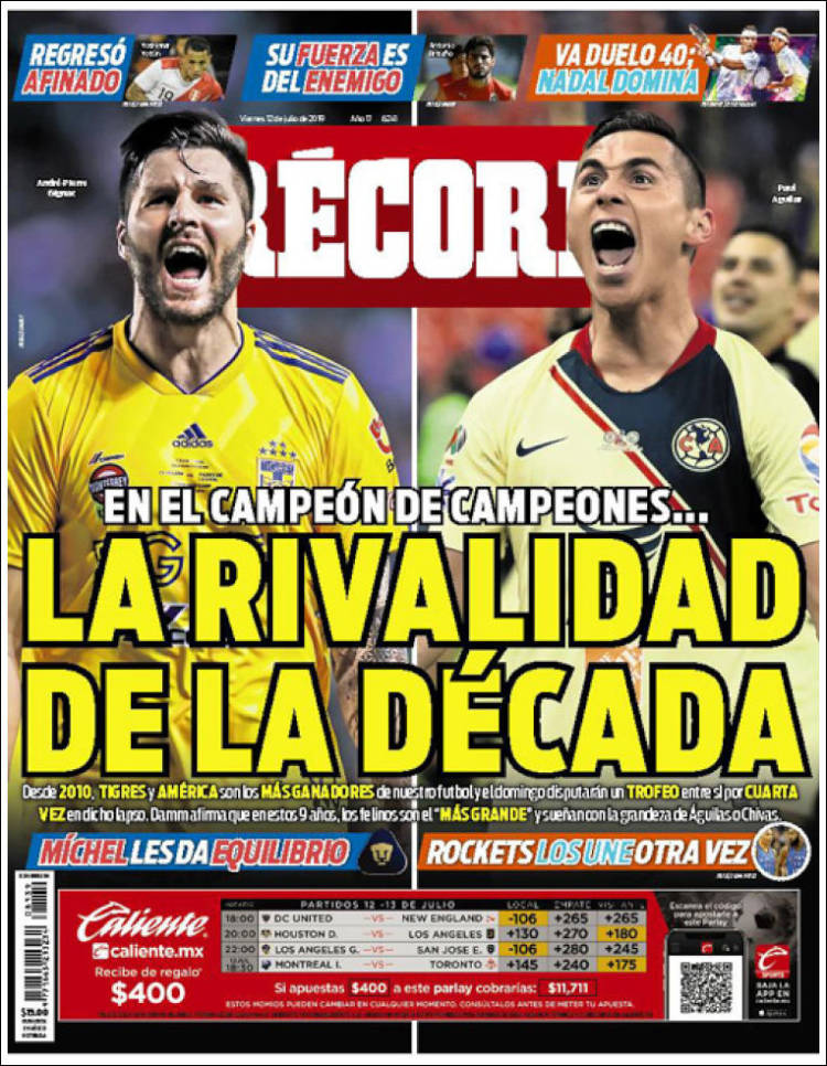 Portadas diarios deportivos hoy (12-07-2019) en el Papelón