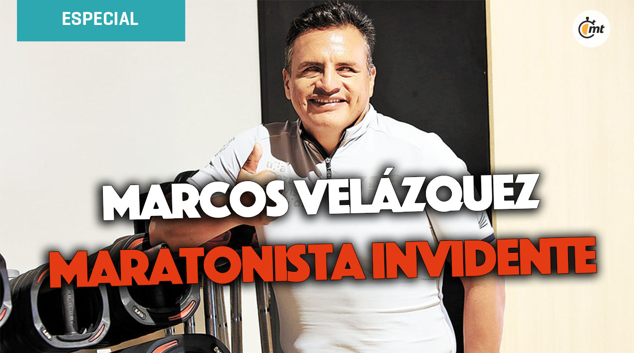 Marcos Velázquez, el maratonista invidente que empezó a correr 'por gordo'