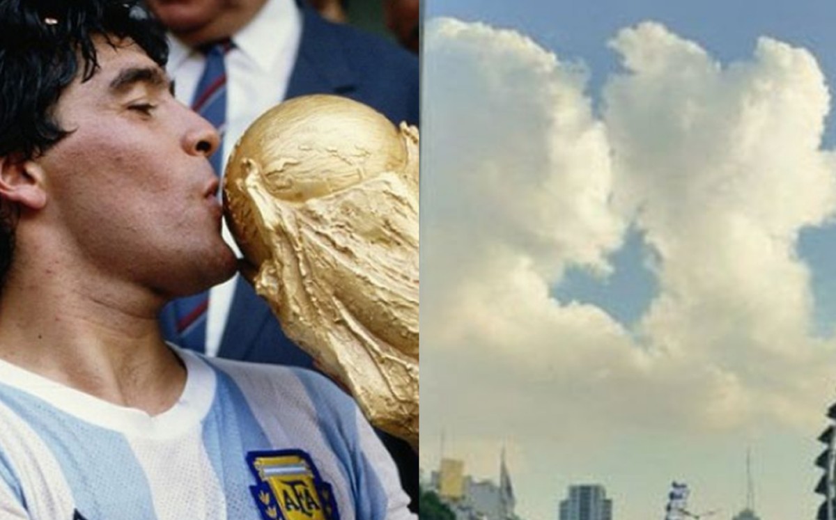 Nueva imagen de Diego Armando Maradona entre las nubes se hace viral