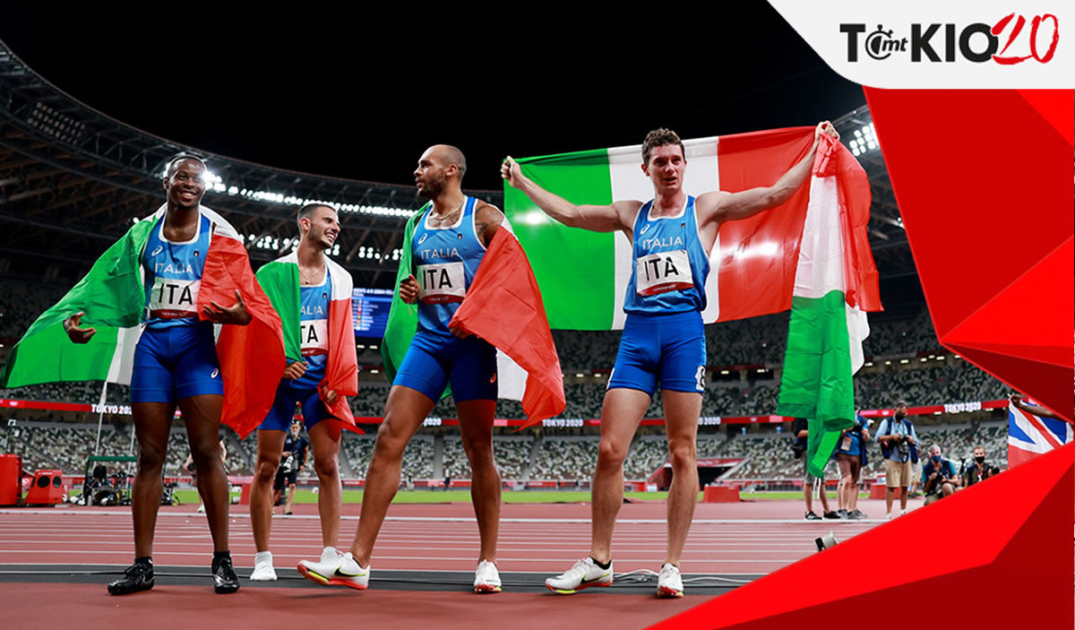 Italia sorprende y gana el Oro en el Relevo 4x100 metros masculino