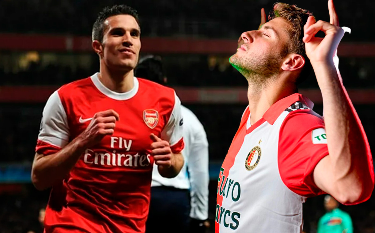 Santi Giménez se encontró con Robin Van Persie en Feyenoord