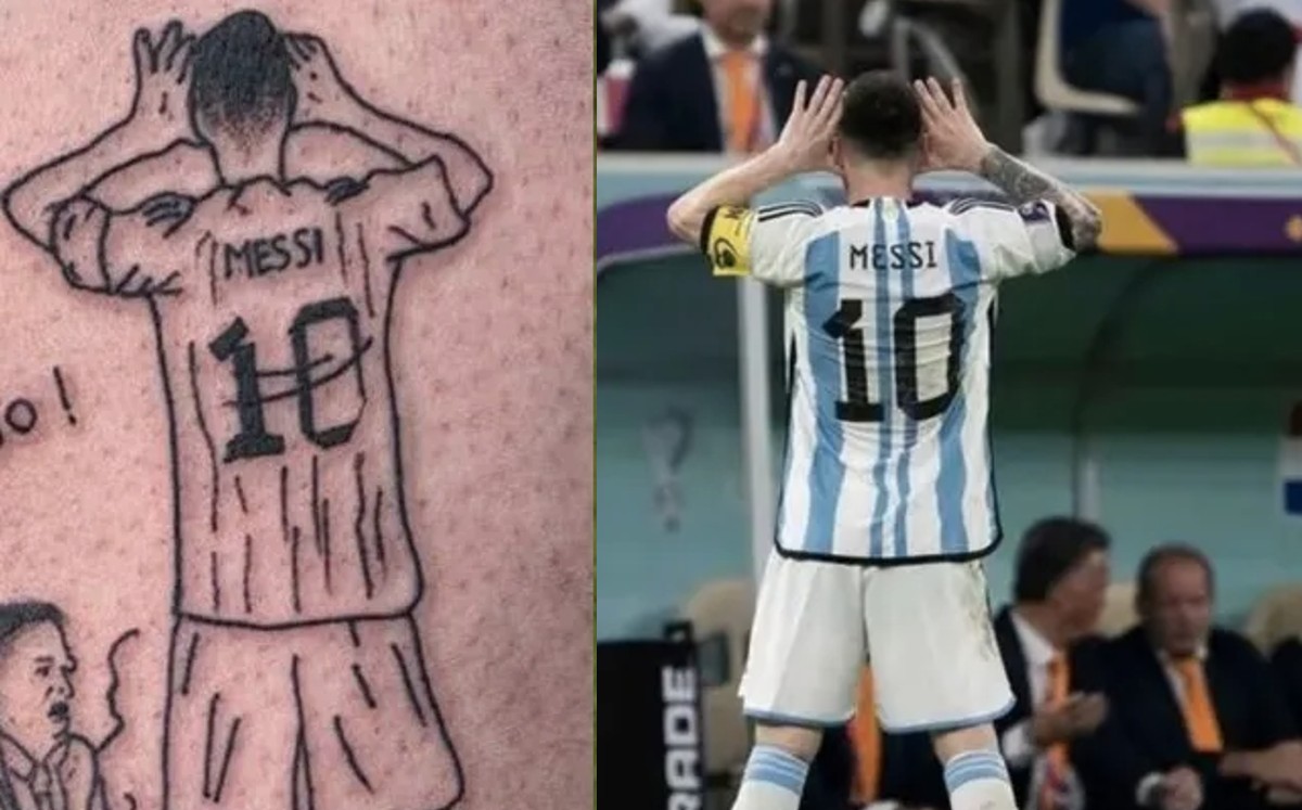 El tatuaje de un argentino con el Topo Gigio de Messi contra Van Gaal