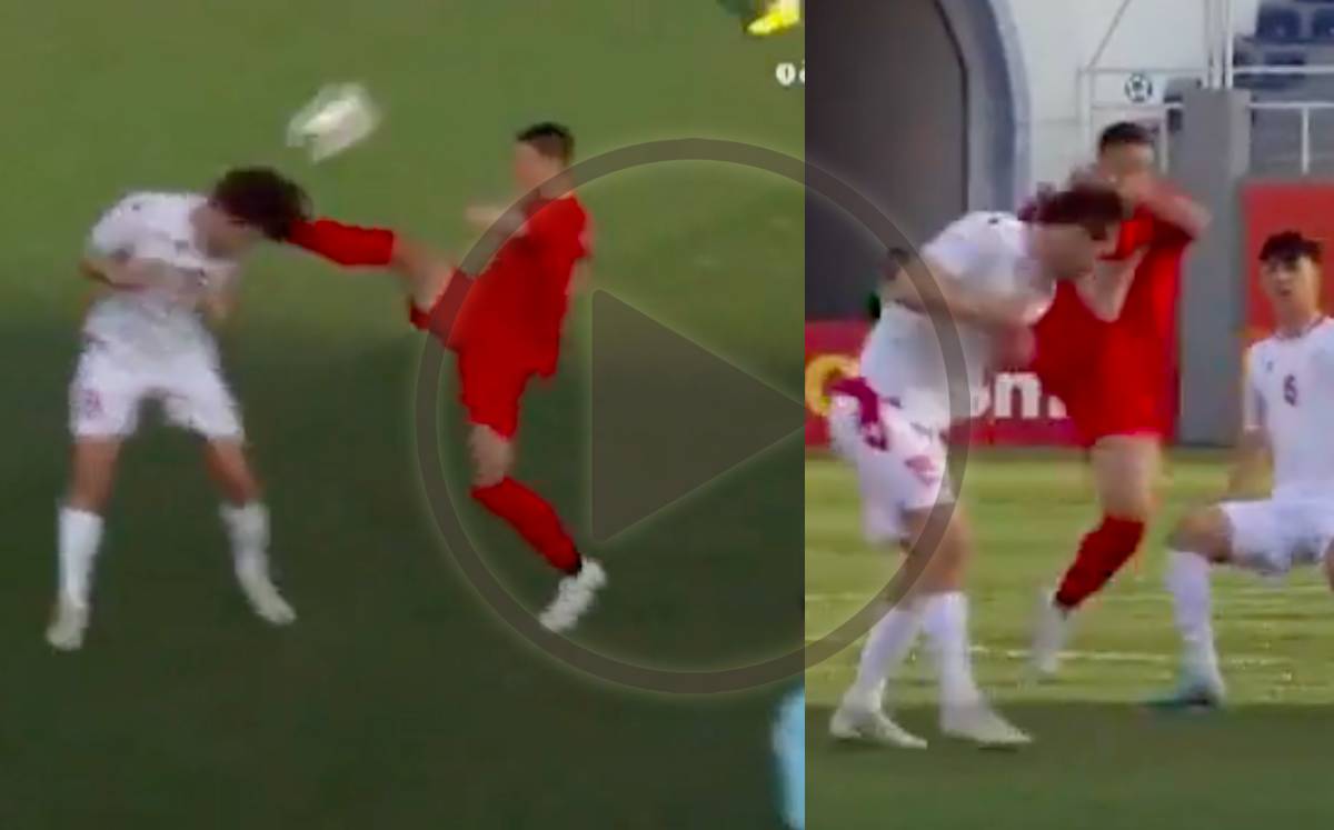 Jugador expulsado cinco segundo entrar juego patada cara