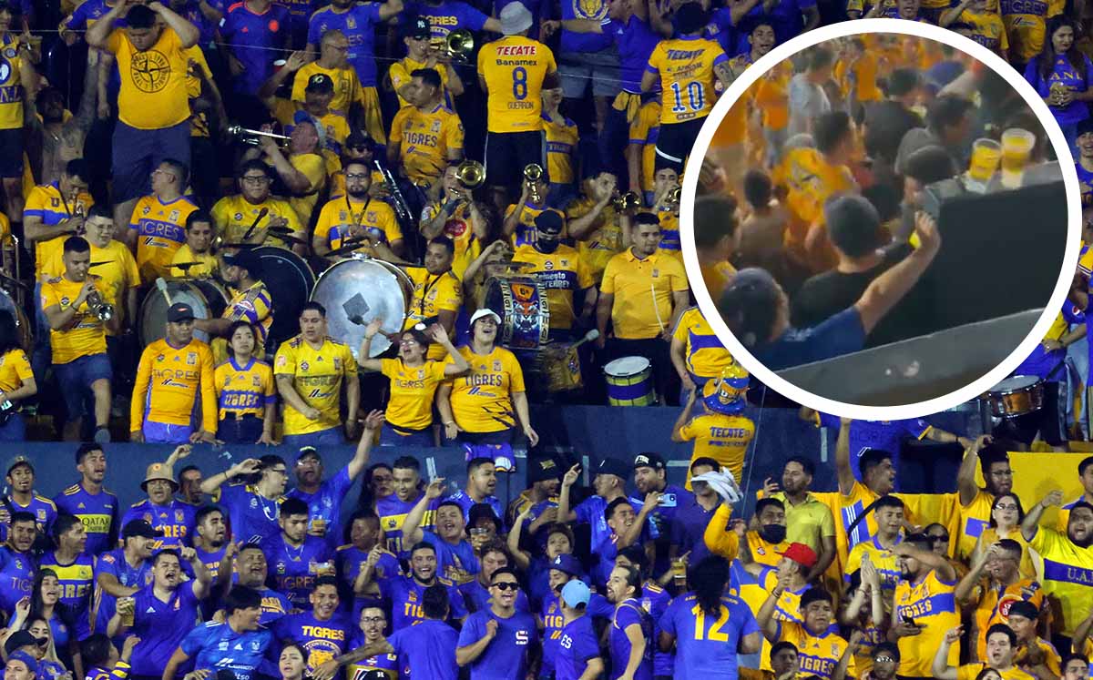 Aficionado de Tigres golpeó a fanático dentro del Volcán | VIDEO