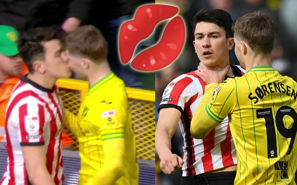 Futbolista en Inglaterra besó a rival y casi termina en golpes. VIDEO