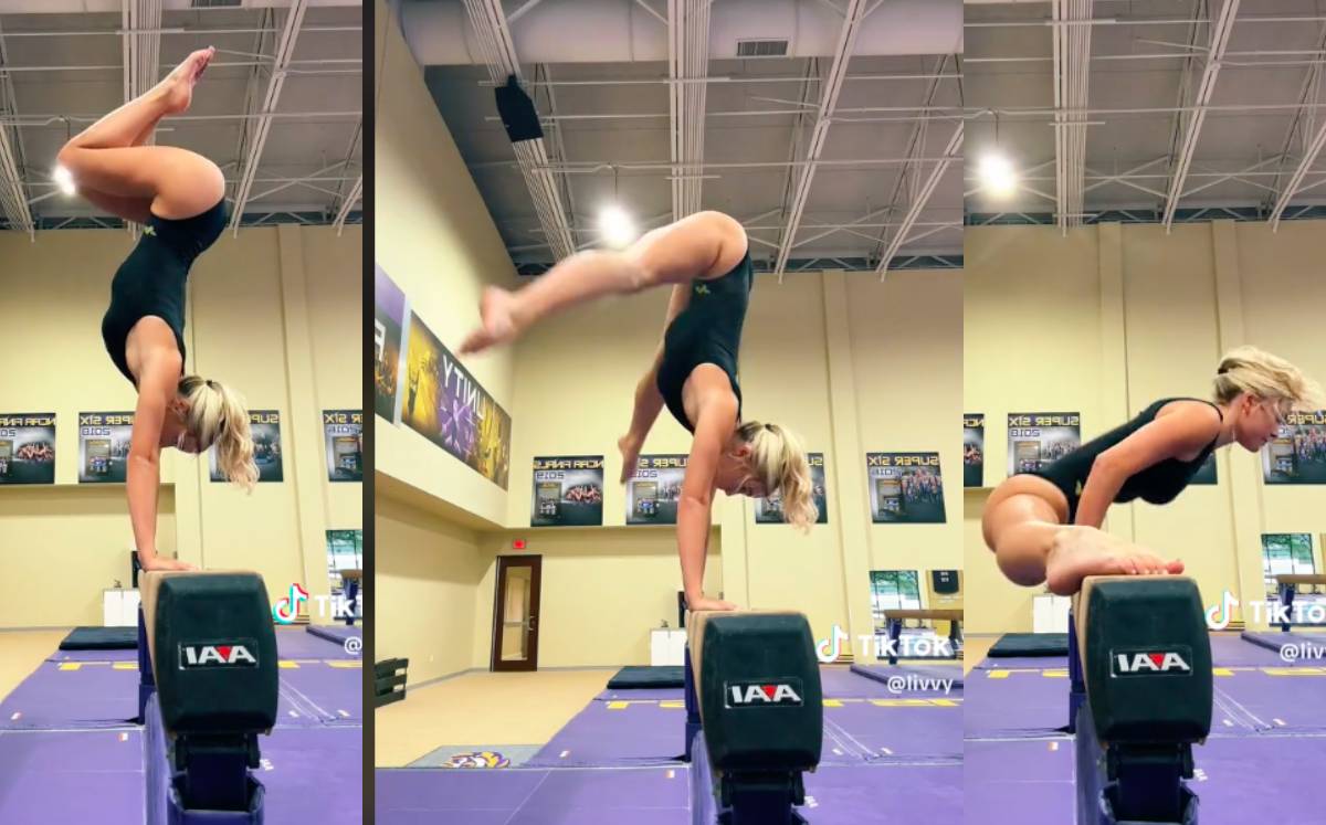 Gimnasta Olivia Dunne hace INCREÍBLE split y se vuelve viral | VIDEO