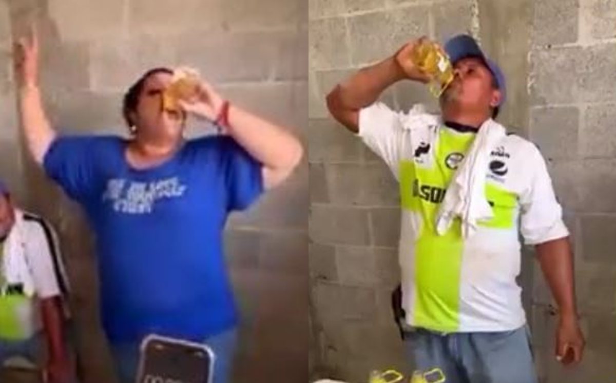 Mujer reta a albañil y bebe MÁS de 1 litro de Tonayán en 23 SEGUNDOS