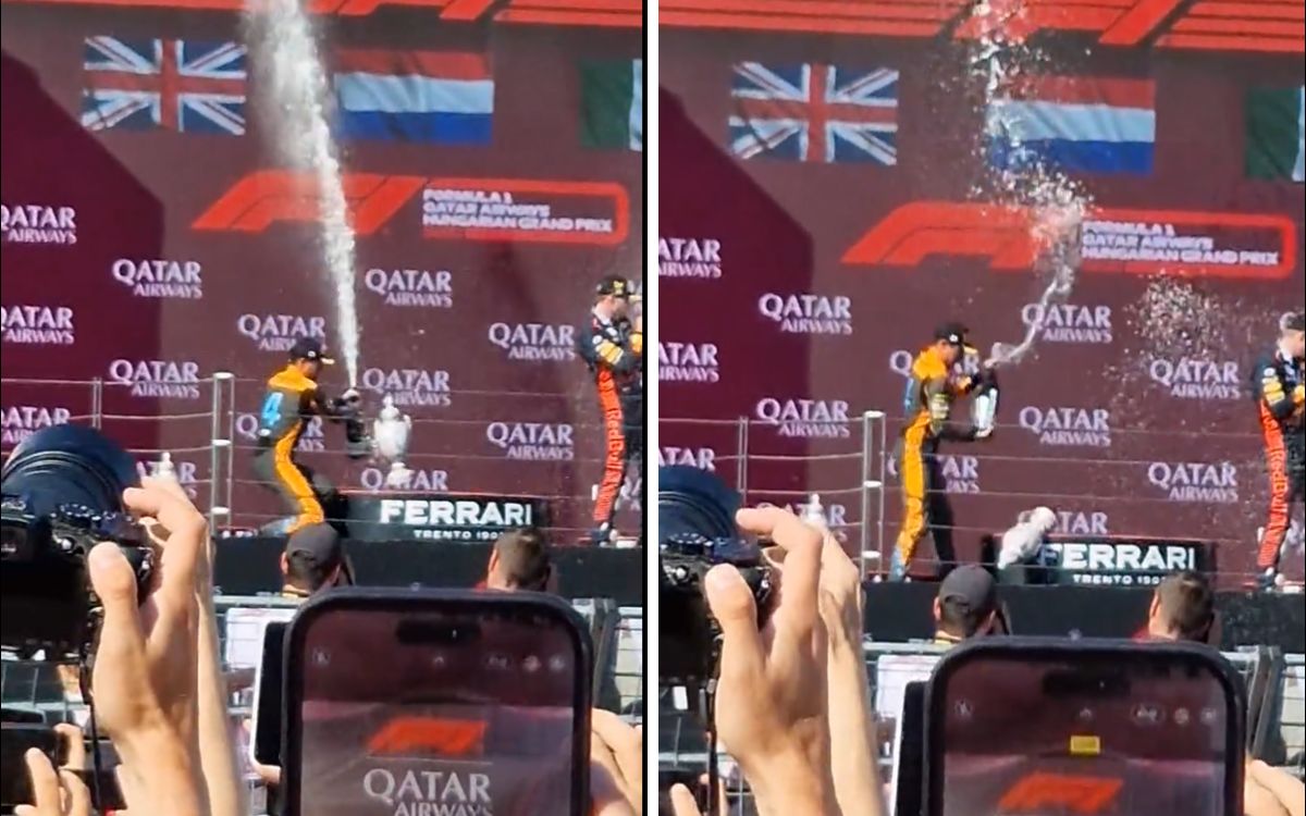 GP Hungría 2023: Así rompió Norris el trofeo de Max Verstappen