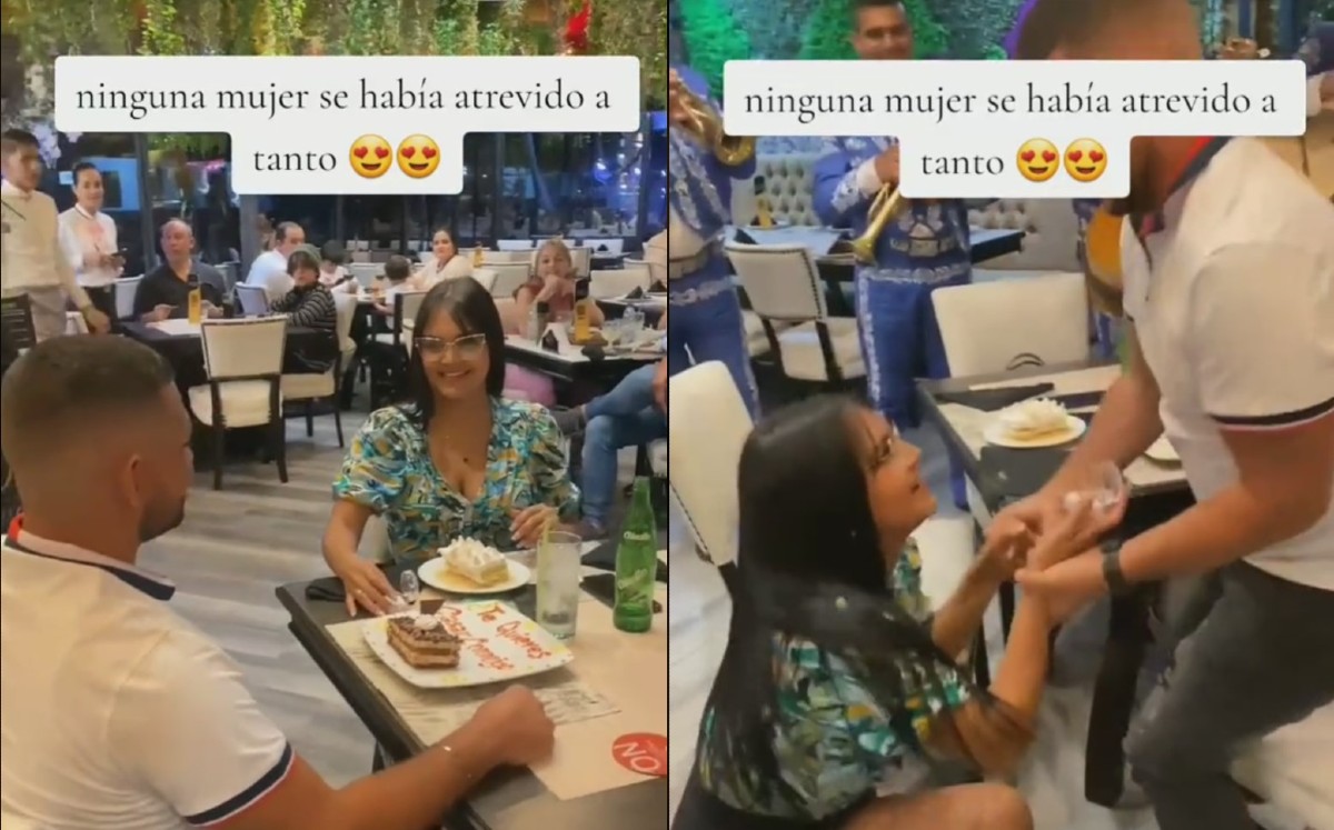 Mujer pide matrimonio a su novio en público y se hace viral | VIDEO