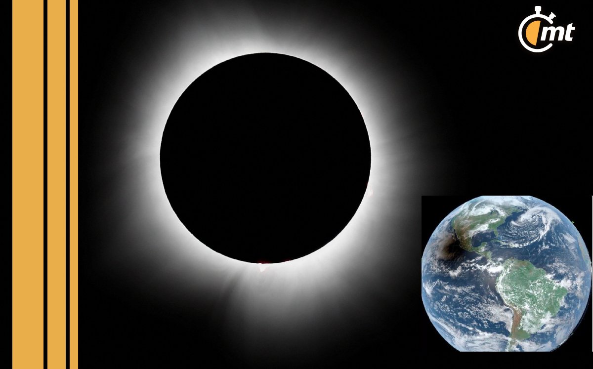 Así se vio el Eclipse solar 2024 desde el espacio