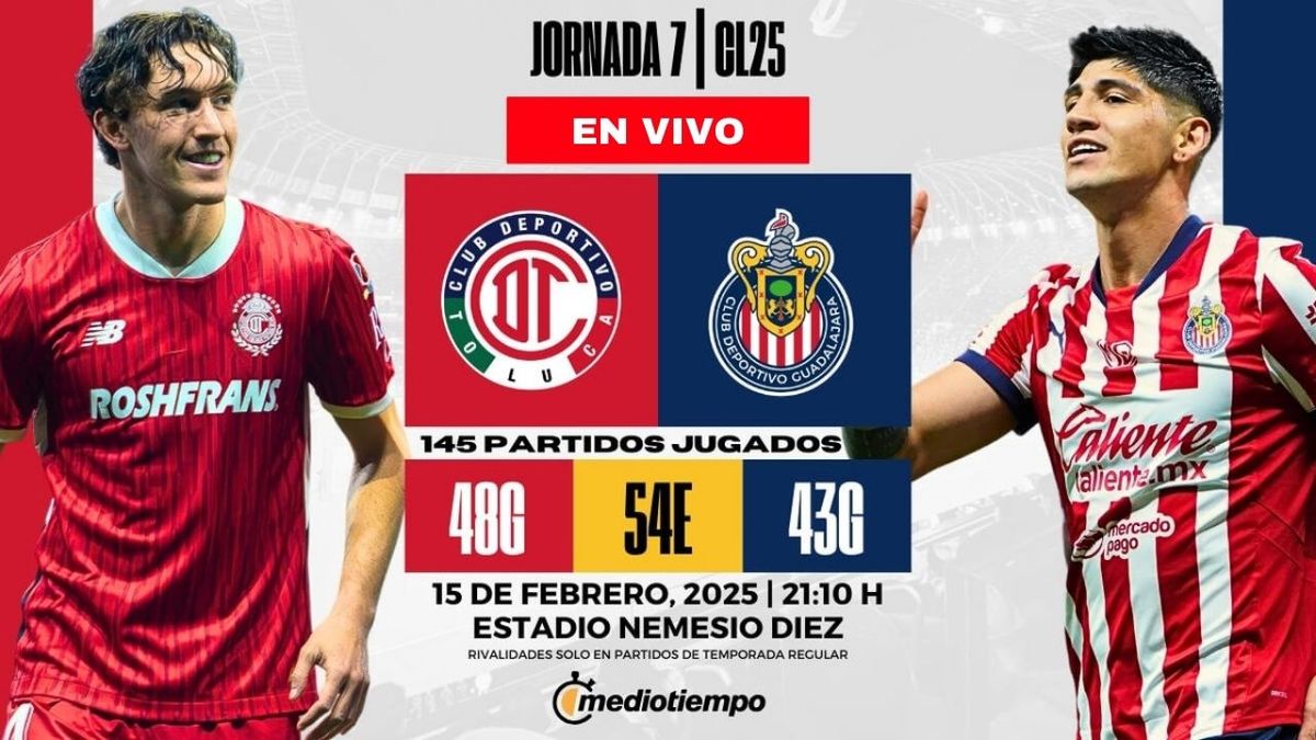 Dónde y a qué hora ver Toluca vs Chivas EN VIVO J7 Cl 2025