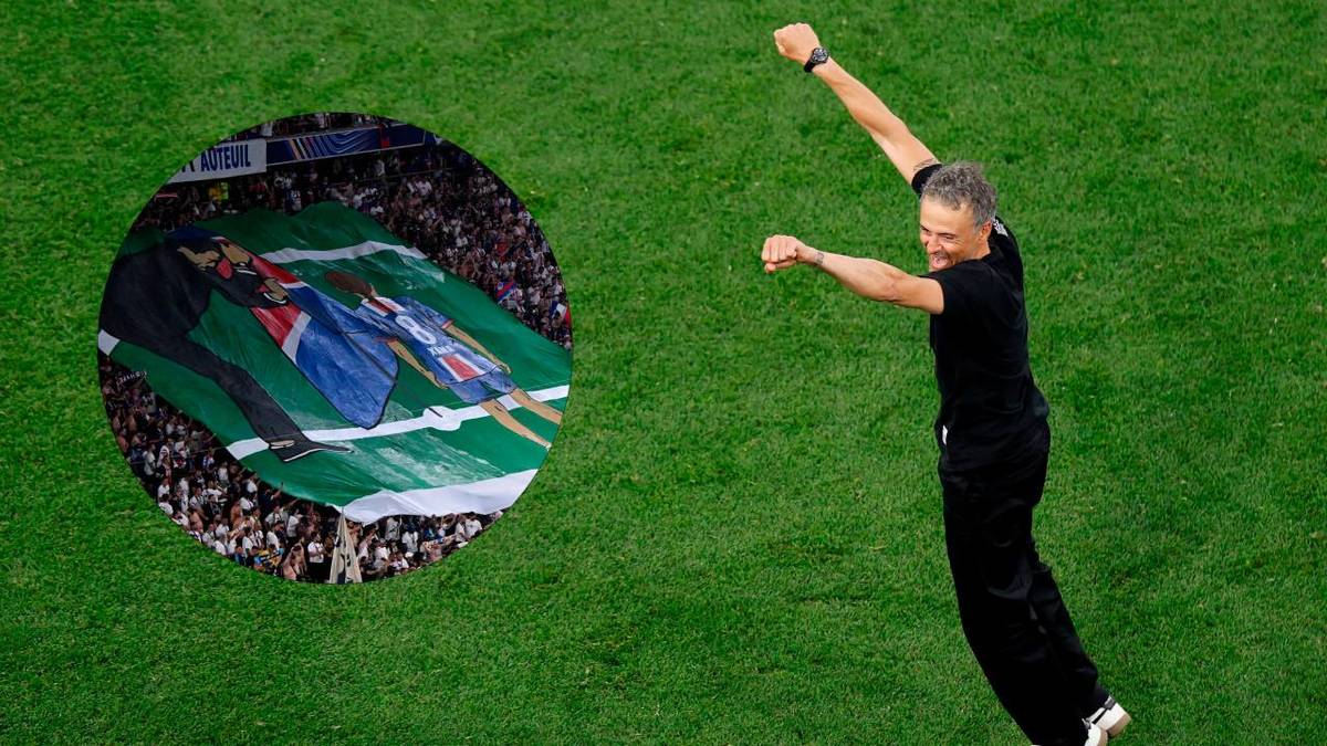 Así luce el tifo que la afición del PSG le regaló a Luis Enrique