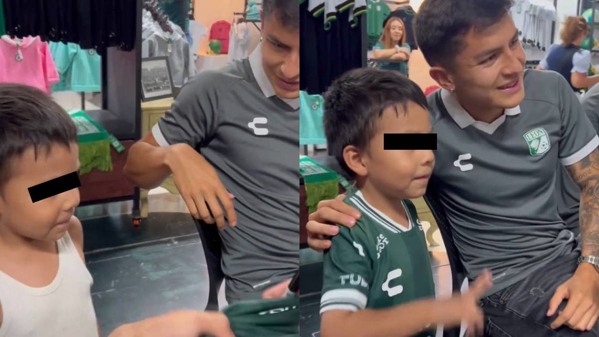 Iván Moreno, jugador de León, le regaló playera a pequeño aficionado d