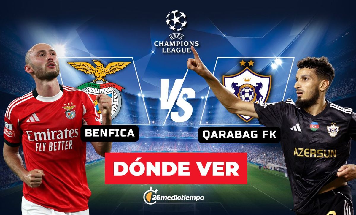 Benfica vs Qarabag FC: dónde y a qué hora ver EN VIVO UCL