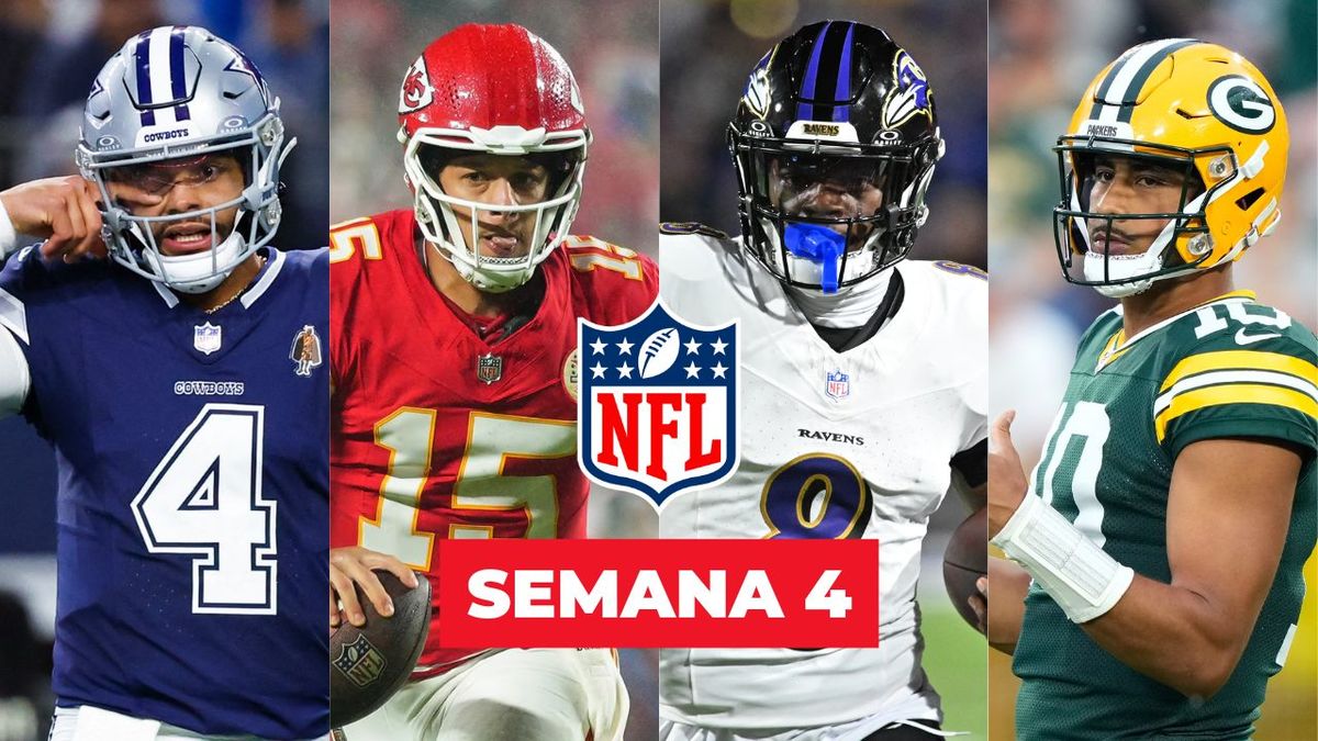Semana 4 NFL 2025: partidos, horarios y dónde verlos EN VIVO