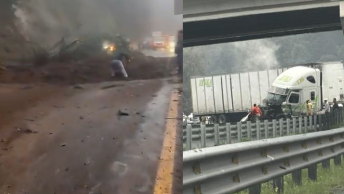 Usuarios reportan deslave en la autopista México-Toluca | VIDEO