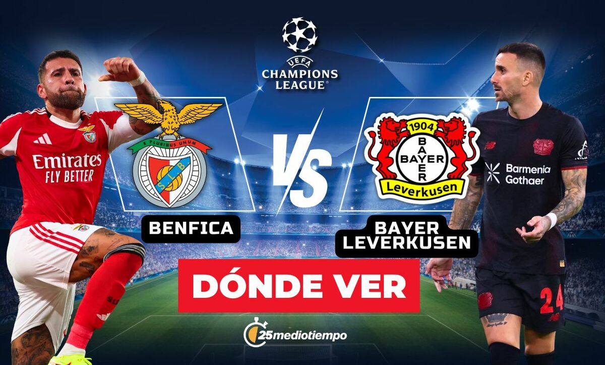 Dónde ver Benfica vs. Leverkusen EN VIVO: canal Champions League 2025