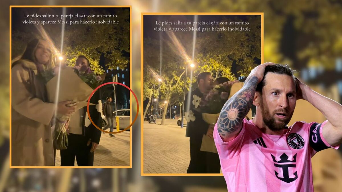 Messi se cuela en video romántico de pareja en su visita a Barcelona